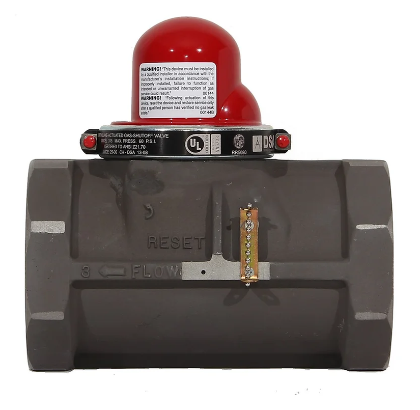 Earthquake Shut-off Valves — Measurement Control Systems