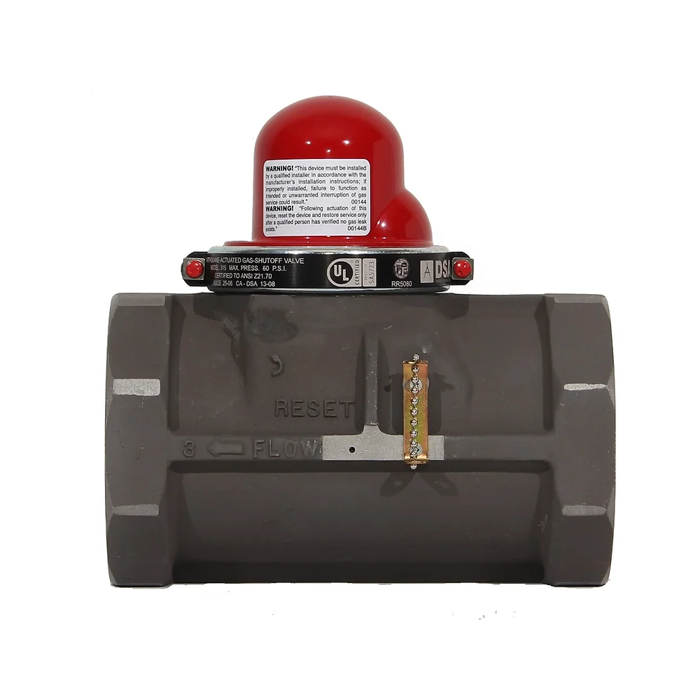 2 1/2" Earthquake Shut-off Valves — Measurement Control Systems